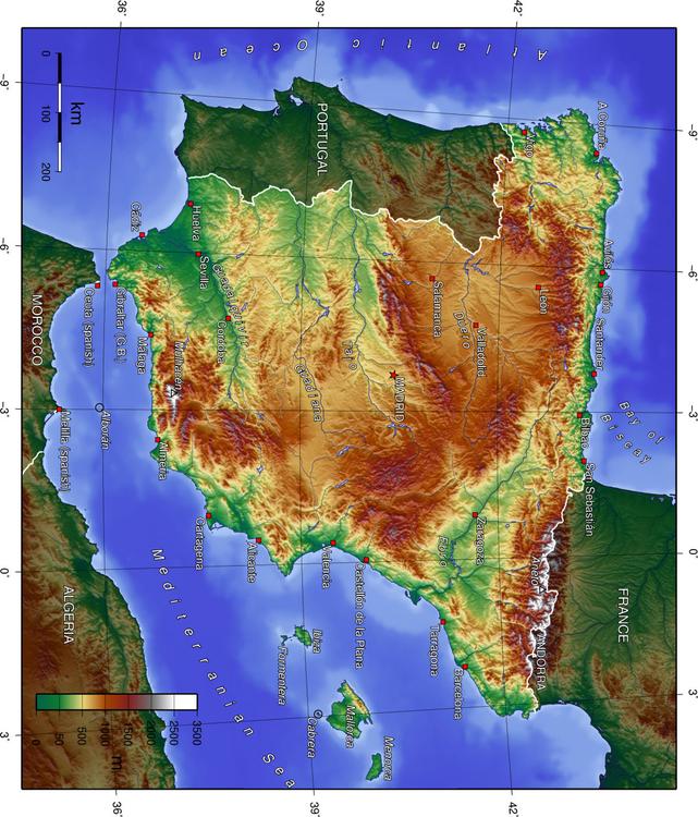 Imagem de mapa topográfico da Espanha – Imagens Grátis para Imprimir ...