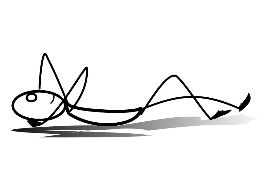 Pagina para colorir de uma figura deitada em uma linha simples