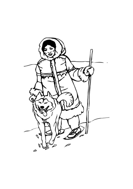 Desenhos De Esquimo Para Colorir Esquimó Em Alaska Preto E Branco