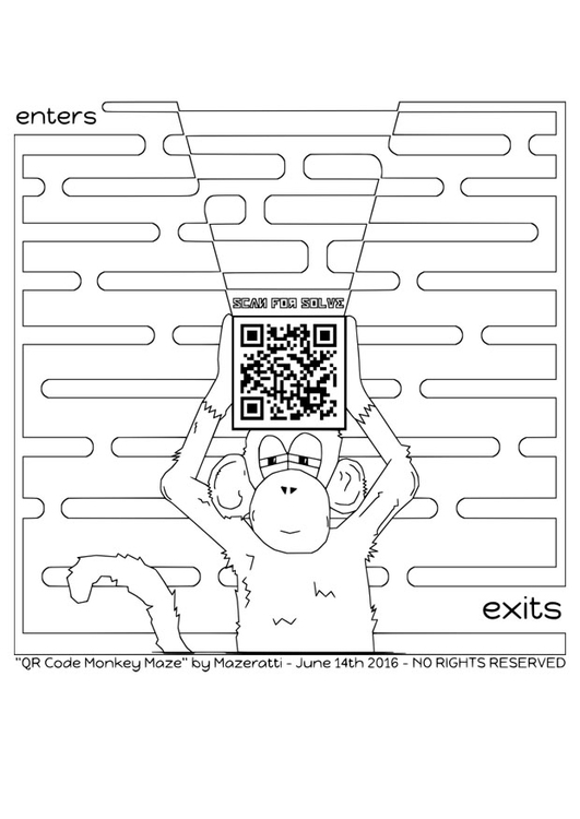 Desenho Para Colorir labirinto com macaco - Imagens Grátis Para ...