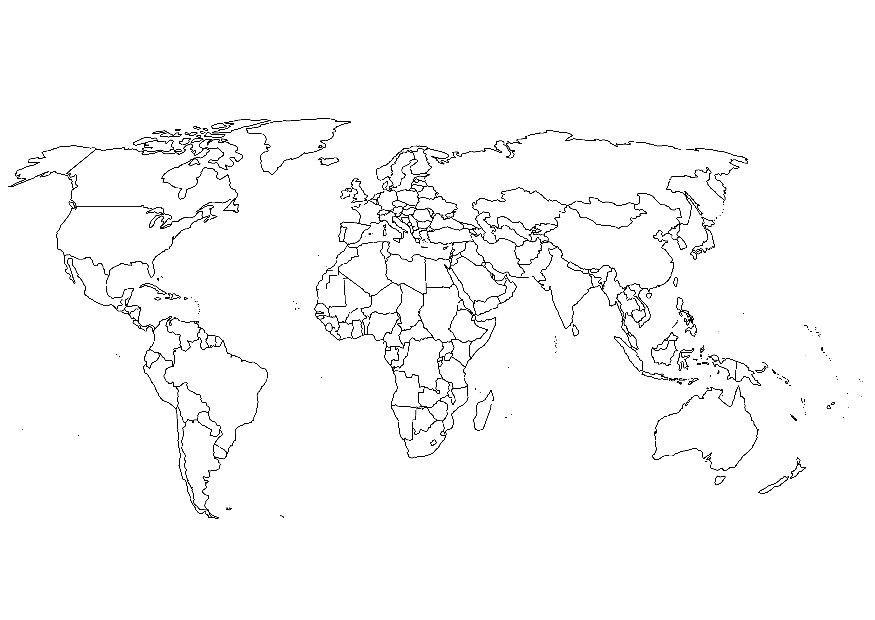 Desenho Para Colorir De Mapa Múndi Imagens Grátis Para Imprimir