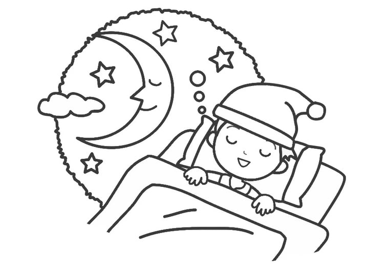 Desenho para Colorir de noite - dormir – Imagens Grátis para Imprimir ...
